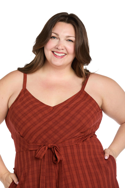 Spice Checkered Midi Jumpsuit - Plus – R&M Richards