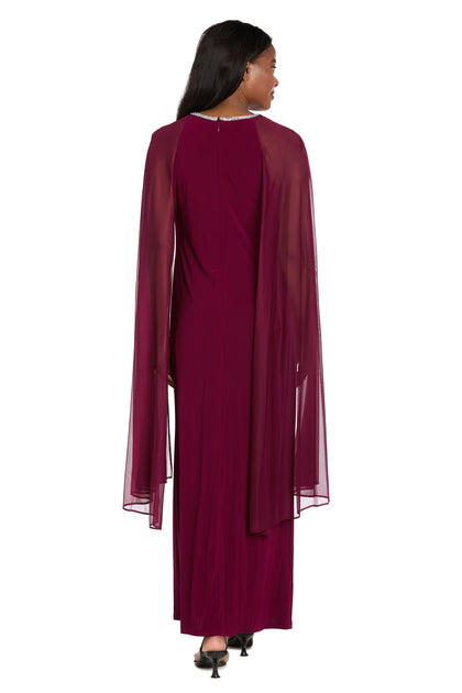 Long Ity Dress With Rhinestone Neck Detailing and Long Back Caplet – R ...