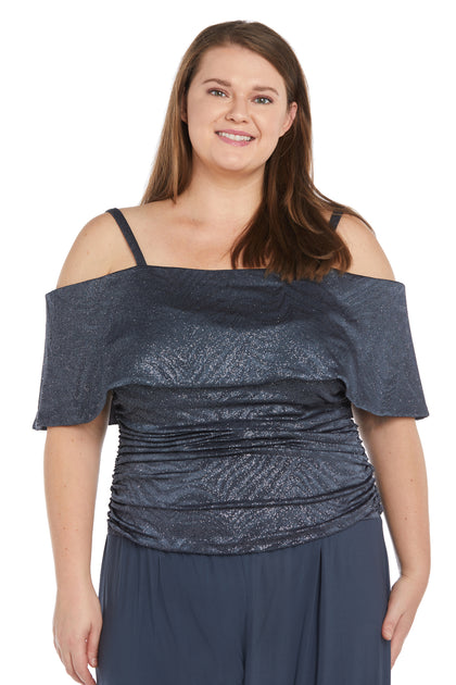 Banded Cold Shoulder Strap Detail Ruched Jumpsuit - Plus – R&M Richards